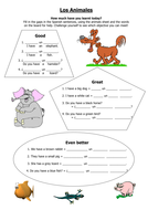 Whole lesson on animals, tener & adjectives | Teaching Resources