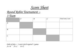 round robin tournament sheets | Teaching Resources