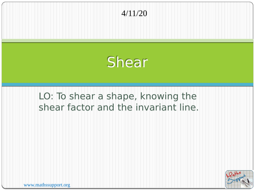 GCSE Maths: Shear transformation lesson. | Teaching Resources