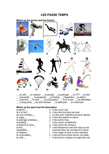 hobbies in French - mes loisirs | Teaching Resources