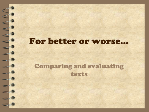 Comparing texts: A Literacy Skills Lesson | Teaching Resources Comparing texts: A Literacy Skills Lesson | Teaching Resources