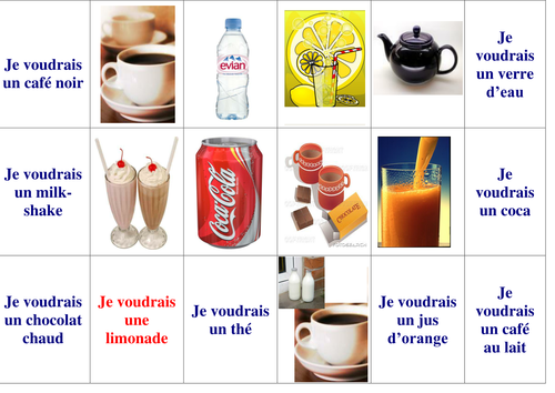Drinks card game - French and Spanish | Teaching Resources
