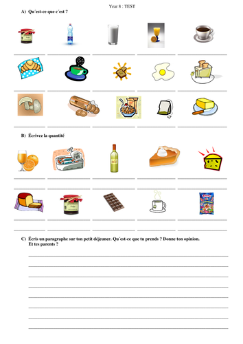 Petit déjeuner et aliments | Teaching Resources