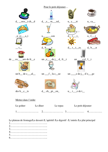 Petit déjeuner et aliments | Teaching Resources
