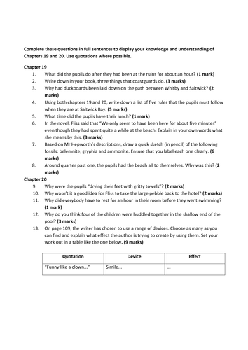 Room 13 READING TEST with markscheme, etc | Teaching Resources