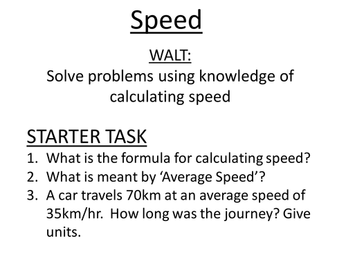 Speed Distance Time Resources | Tes