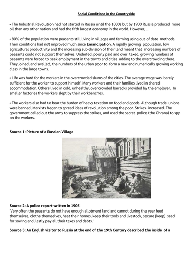 Introduction to A Level / IB Level History: Russia | Teaching Resources