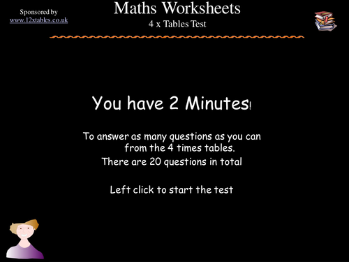 4 Times Tables Tests | Teaching Resources