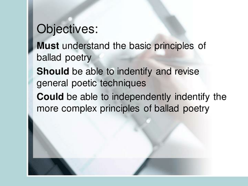 Introduction to Ballad Poetry | Teaching Resources