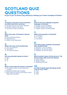 St Andrews Day Quiz | Teaching Resources