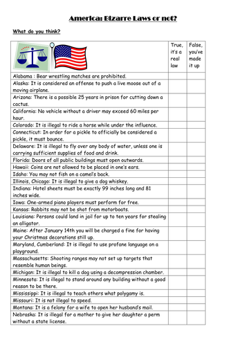 American laws | Teaching Resources