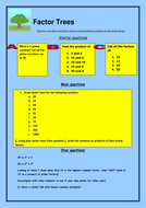 KS3/KS2 Maths Factor trees worksheet | Teaching Resources