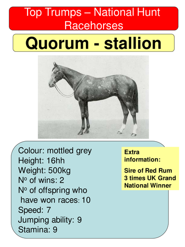 grand national - selective breeding of a racehorse | Teaching Resources