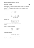 Maths KS5 Core 4: Integration by Parts worksheets | Teaching Resources