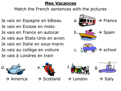 Countries & transport matching | Teaching Resources