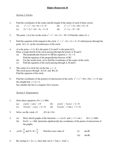 Scottish Higher Outcome 2 Homework's | Teaching Resources