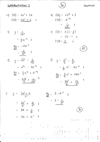 Maths KS5/Core 1/Scottish Highers Differentiation | Teaching Resources Maths KS5/Core 1/Scottish Highers Differentiation | Teaching Resources