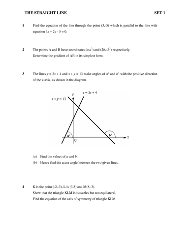 Equation Straight Line Worksheet | Teaching Resources Equation Straight Line Worksheet | Teaching Resources