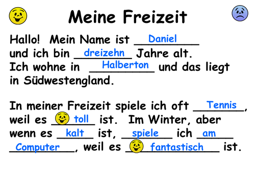 Meine Freizeit - assessment templates | Teaching Resources