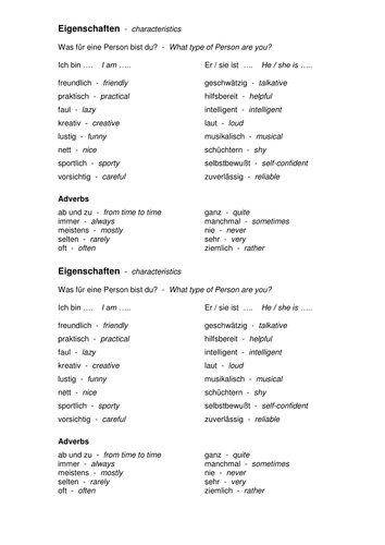 Eigenschaften | Teaching Resources