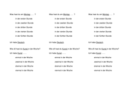 Mein Stundenplan | Teaching Resources