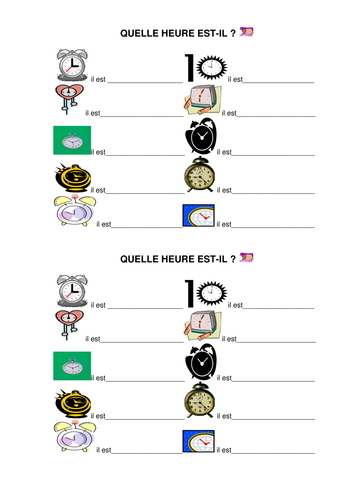 quelle heure est-il? time in French | Teaching Resources