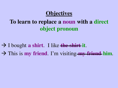 Direct object pronouns - with health topic | Teaching Resources
