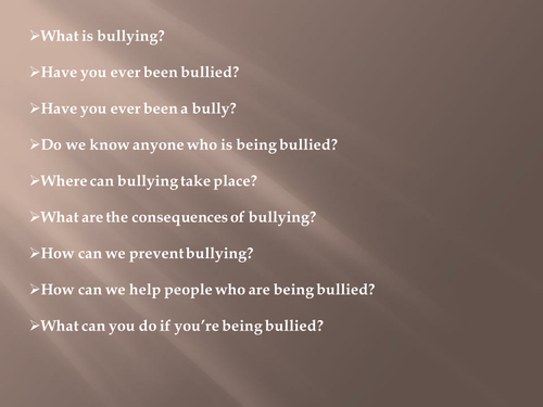 Anti-bullying powerpoint | Teaching Resources