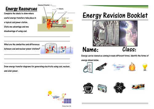 Igcse Energy Revision Booklet By Csnewin Teaching Resources Tes