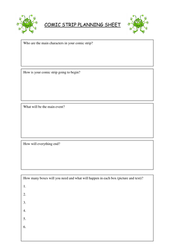 Comic Strip Planning Sheet | Teaching Resources