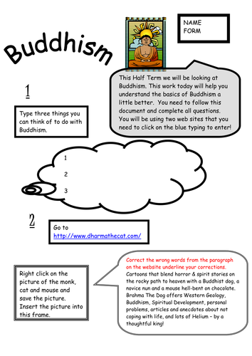 Buddhism Worksheets- life of Buddha/meditation | Teaching Resources Buddhism Worksheets- life of Buddha/meditation | Teaching Resources