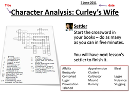 Of Mice and Men Curley's Wife Lesson Plan | Teaching Resources