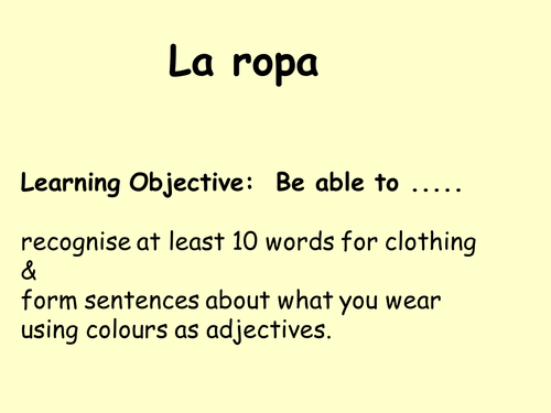 La ropa | Teaching Resources