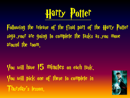 Harry Potter Deathly Hallows activities | Teaching Resources