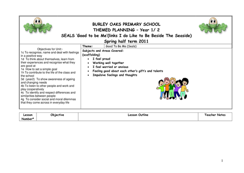 SEAL lessons prepared with some lit. links | Teaching Resources