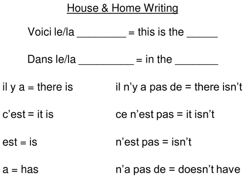 Writing assessment on house & home | Teaching Resources
