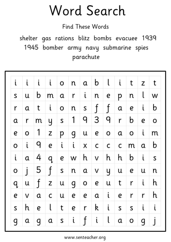 World War 2 grids and word search | Teaching Resources