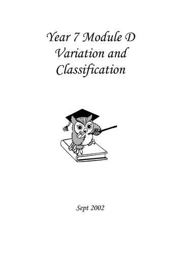 Variation and classification Unit 7D SOW | Teaching Resources