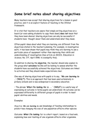 Sharing learning objectives | Teaching Resources