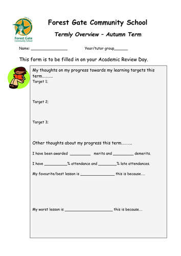 Student log: Termly overview | Teaching Resources