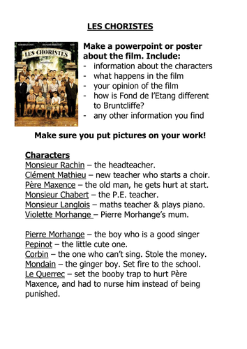 Les Choristes - wrting a review | Teaching Resources