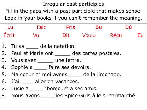 Questions & negatives - perfect tense | Teaching Resources