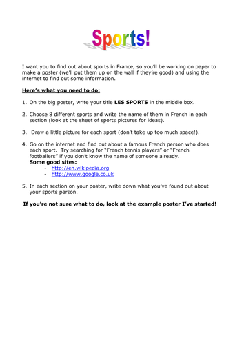 Research into sports in France | Teaching Resources