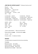¿Qué te gusta comer y beber? | Teaching Resources