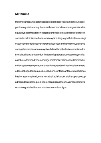 Mi familia | Teaching Resources