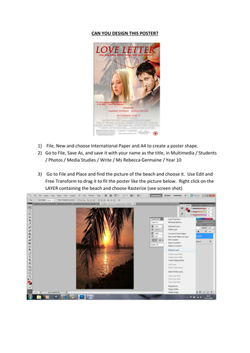 Photoshop Student Activity - Design a Film Poster | Teaching Resources