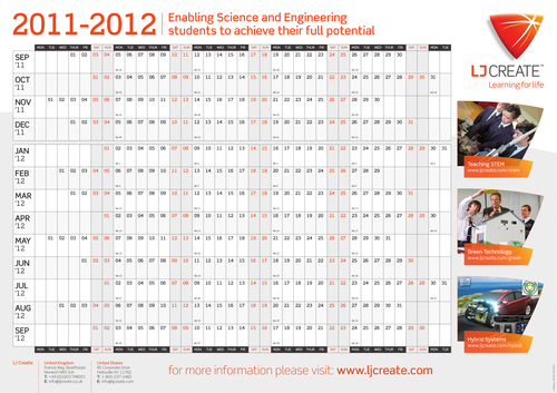 2011/2012 Academic Year Wall Planner | Teaching Resources