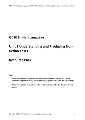 Understanding & Producing Non-fiction Texts | Teaching Resources