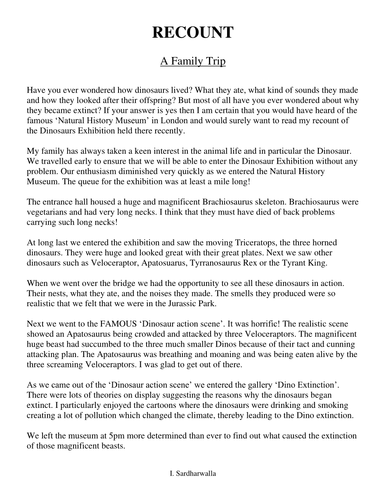 Recount | Teaching Resources