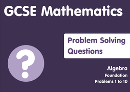 GCSE Foundation - Algebra Questions Booklet | Teaching Resources